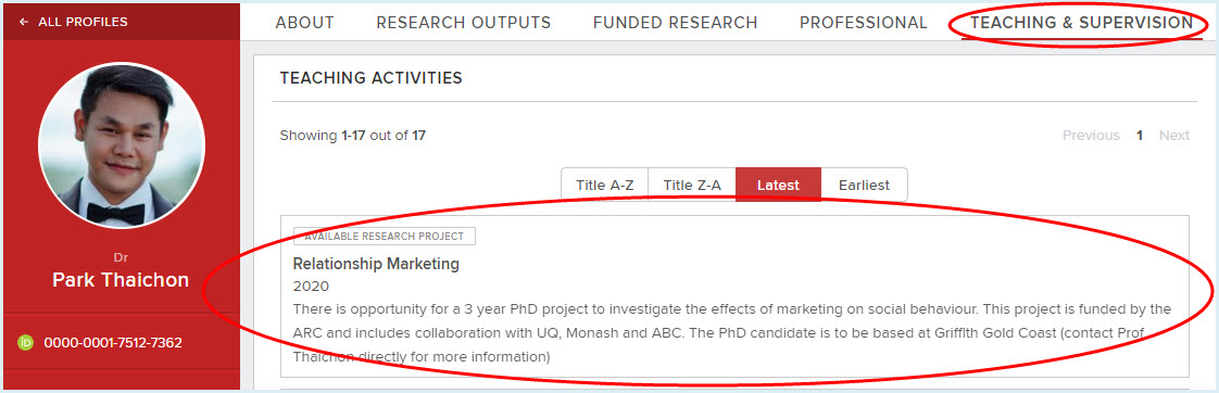 Griffith Experts Support