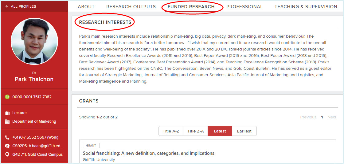 Griffith Experts Support