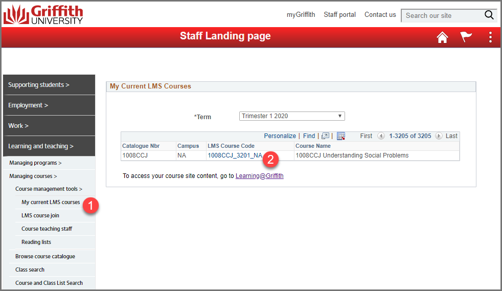 Griffith University Portal